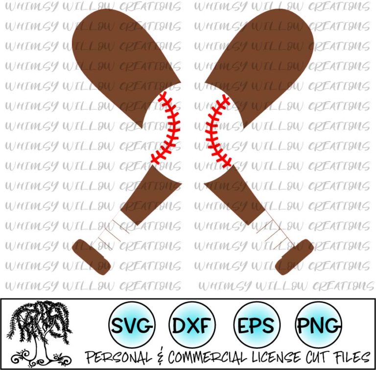Baseball Bats and Ball SVG Cut File - Whimsy Willow Creations